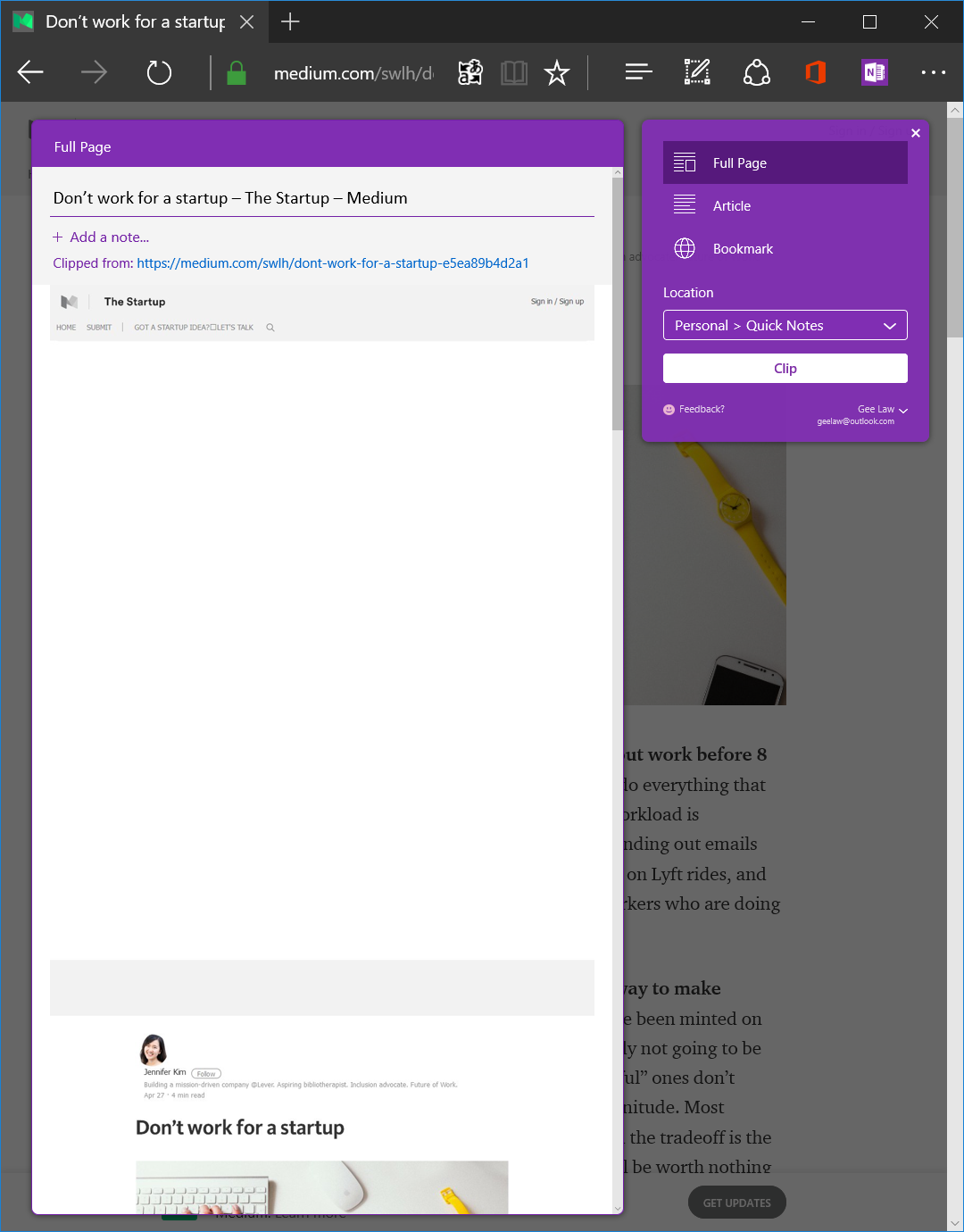 Clipping To OneNote